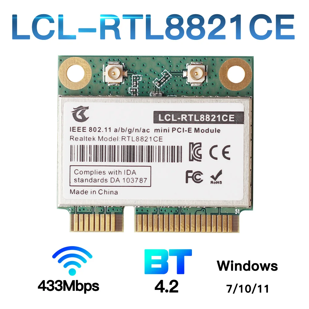 RTL8821CE-802-11AC-tarjeta-WiFi-PCIe-para-port-til-PC-compatible-con ...