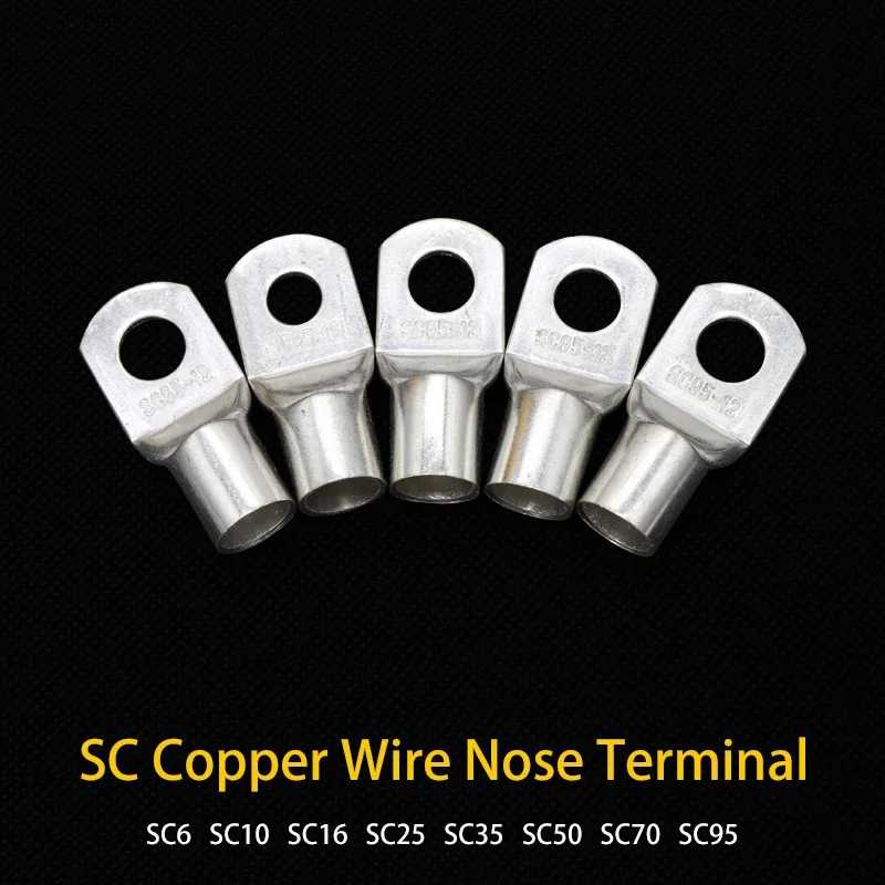 5-10Pcs-SC-Type-Wire-Nose-Terminal-SC6-95-Bare-Copper-Battery-Block ...
