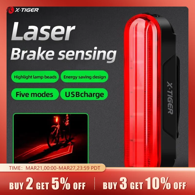 X-TigerBike-Tail-Light-Smart-With-Memory-Rechargeable-LED-Laser-Riding ...