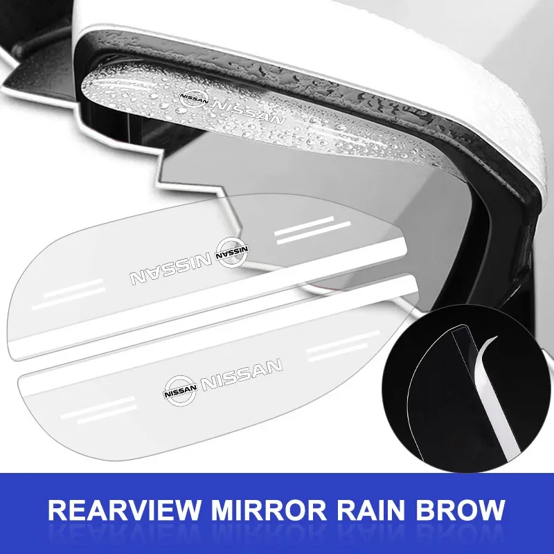 Car Rear View Mirror Sticker Rain Shield Shade Cover Styling For Nissan ...