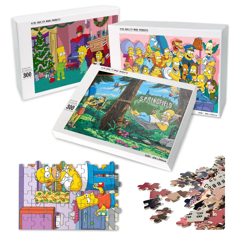 Disney-Anime-The-Simpsons-Wooden-Puzzle-Cartoon-Figure-Homer-Bart ...