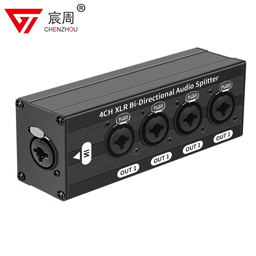 HTA004P-1X4 XLR Balanced Audio Splitter Box 6.5 XLR 1 In 4 Out ...