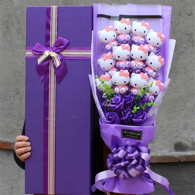 Cartoon Hello Kitty Kawaii Plush Stuffed Bouquet - KawaiiMerch.com