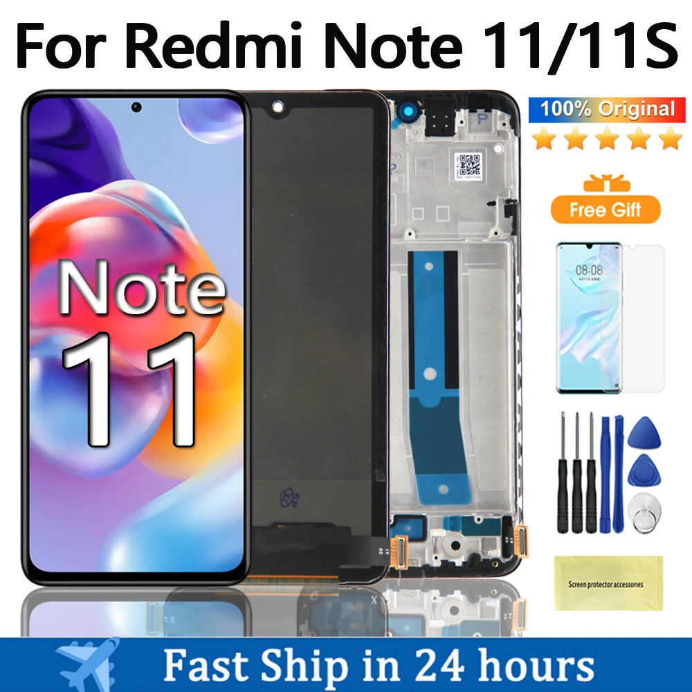 6.43 ''Original AMOLED Display Xiaomi Redmi Nota 11 Display LCD Touch Screen Digitizer Assembly ...