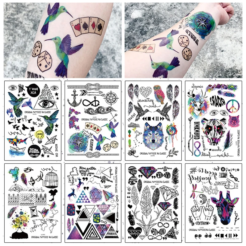 Fantasy-Starry-Sky-Color-Animal-Tattoo-Stickers-Waterproof-Tattoo ...