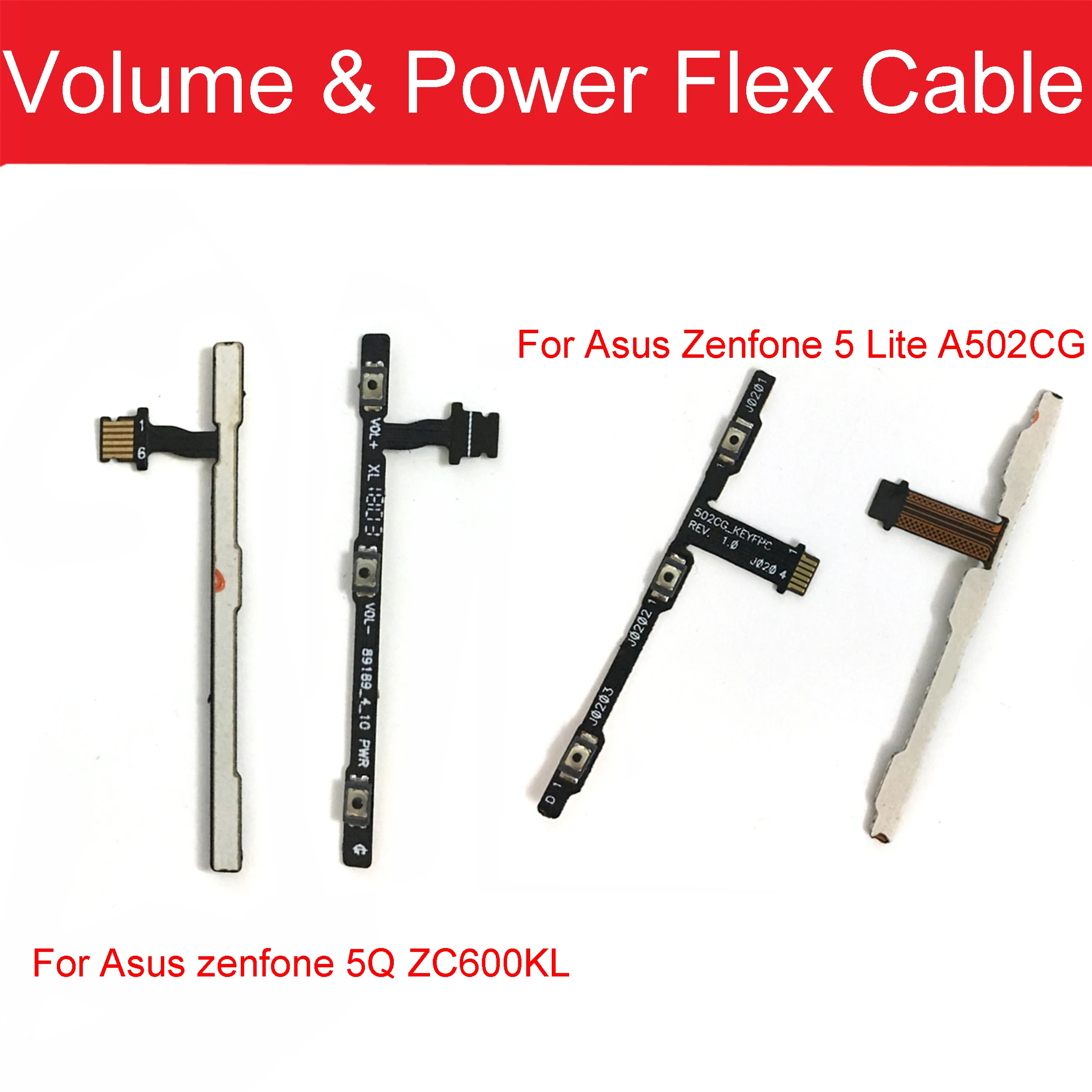 Volume & Power Flex cable For Asus zenfone 5Q ZC600KL Side key Switch ...