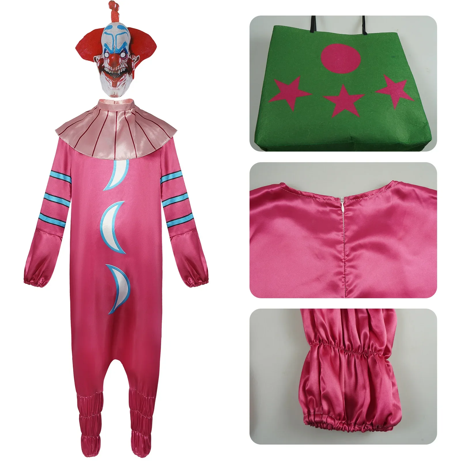 Movie Killer Klowns From Outer Space Cosplay Costume Jumpsuit Mask ...