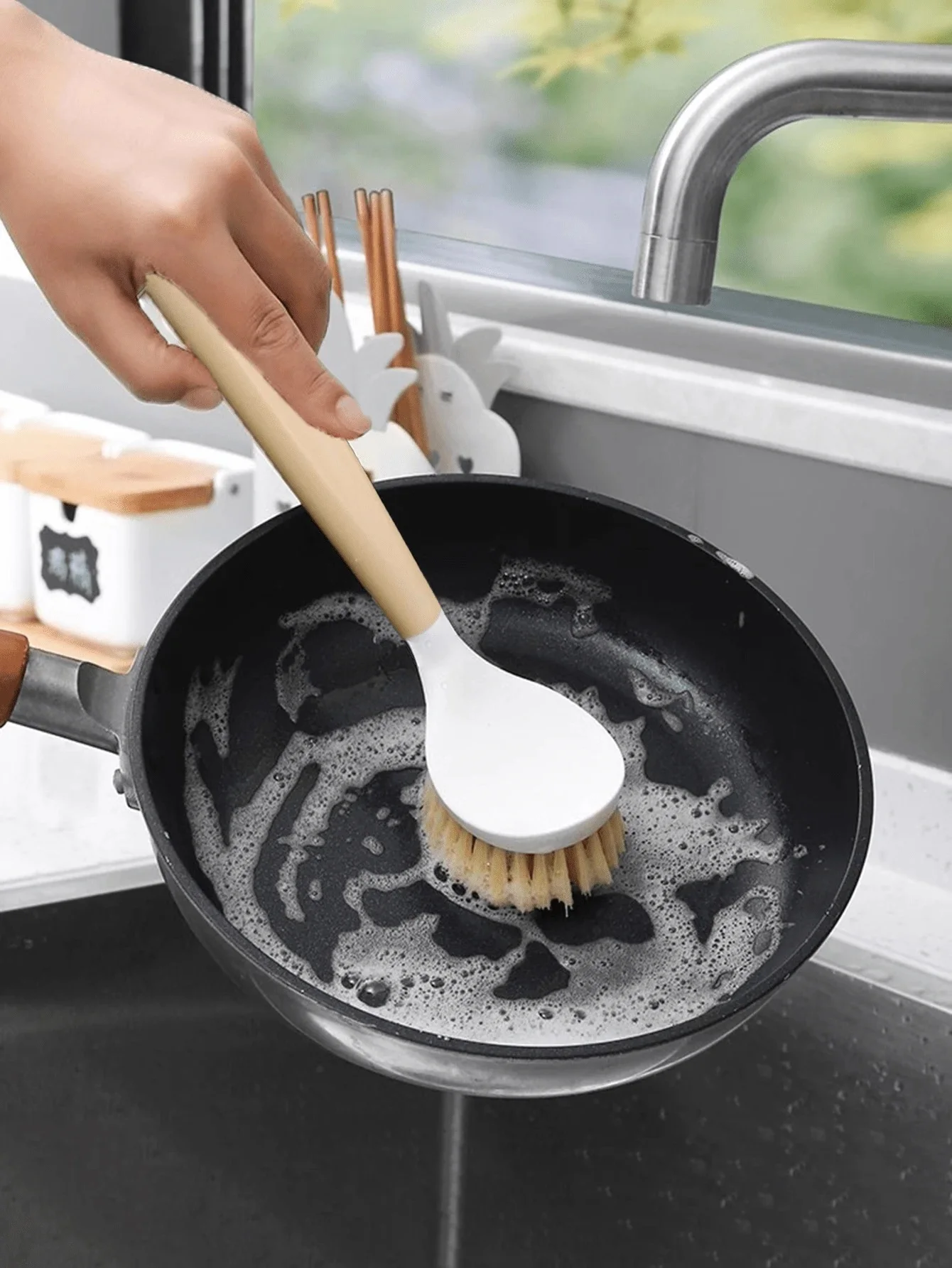 1-2-3pcs-Kitchen-Dish-Brush-Long-Handled-Pot-Washing-Brush-Durable ...