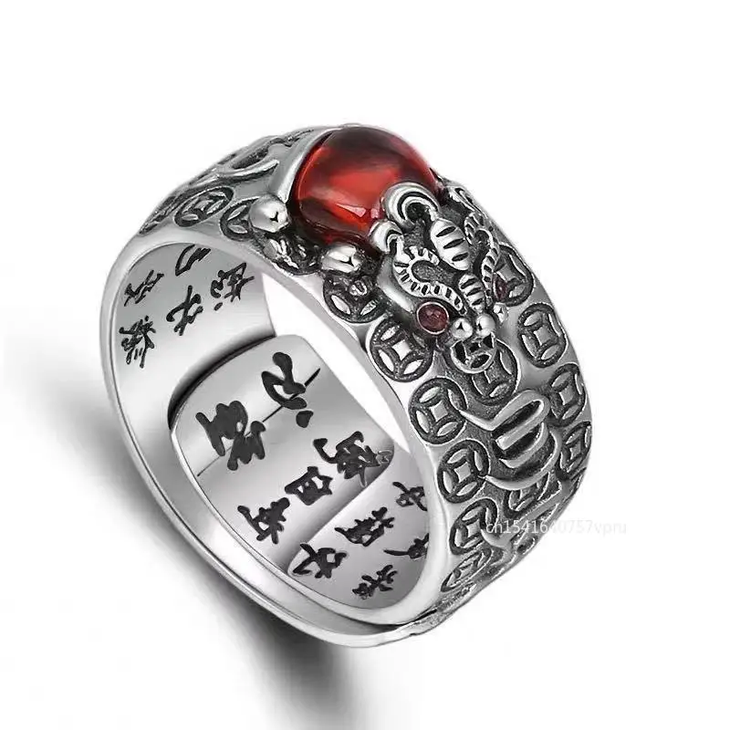 Lucky-Amulet-Feng-Shui-Pixiu-Ring-for-Women-Men-Retro-Silver-Plated ...