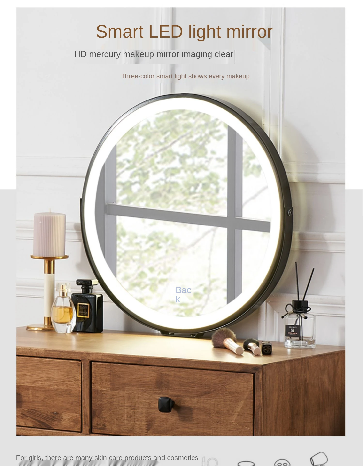 Bắc Âu óc chó gỗ chắc chắn bàn trang điểm gương vanity bàn trang điểm ...