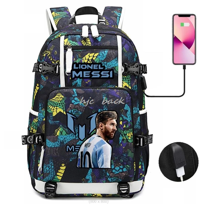 Football-Stars-Messi-Backpacks-Camouflage-USB-Teens-School-Bags ...