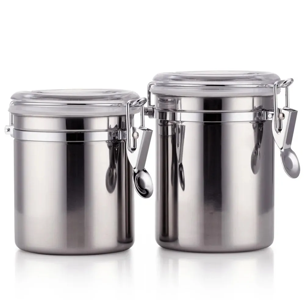 500g-Stainless-steel-sealed-jar-coffee-jar-thickened-stainless-steel ...