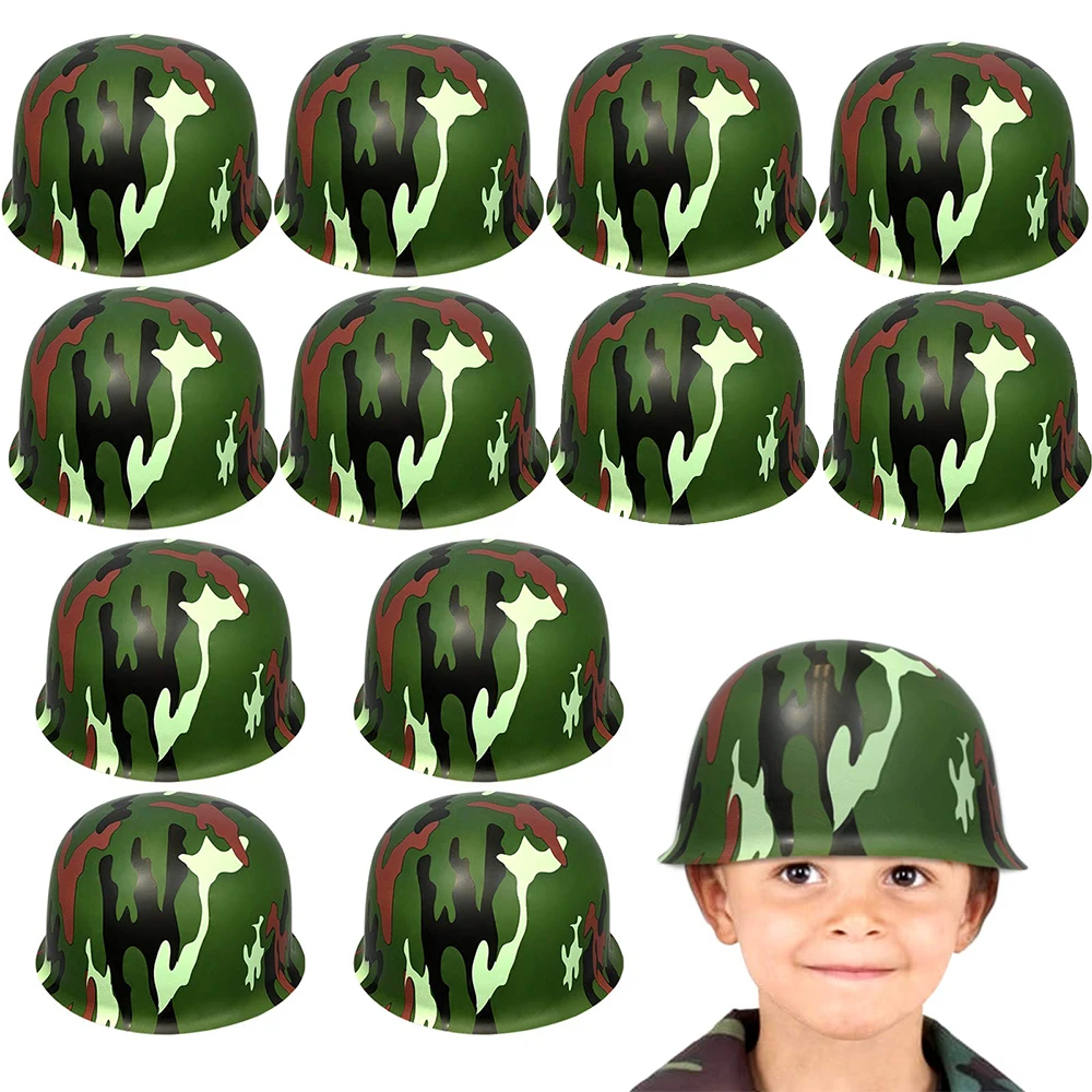 10-50pcs-Army-Helmets-for-Kids-Plastic-Camouflage-Hat-Soldier-Helmet ...
