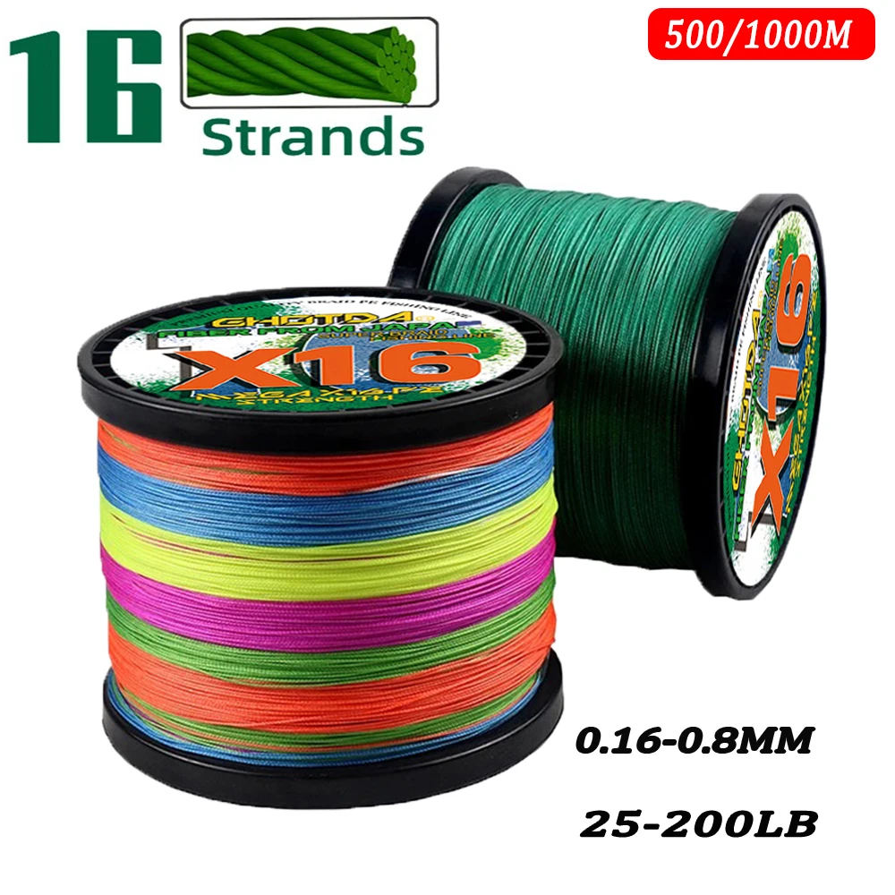 16x-Strong-Braided-Fishing-Line-500-1000m-16Strans-Ocean-Boat-PE ...