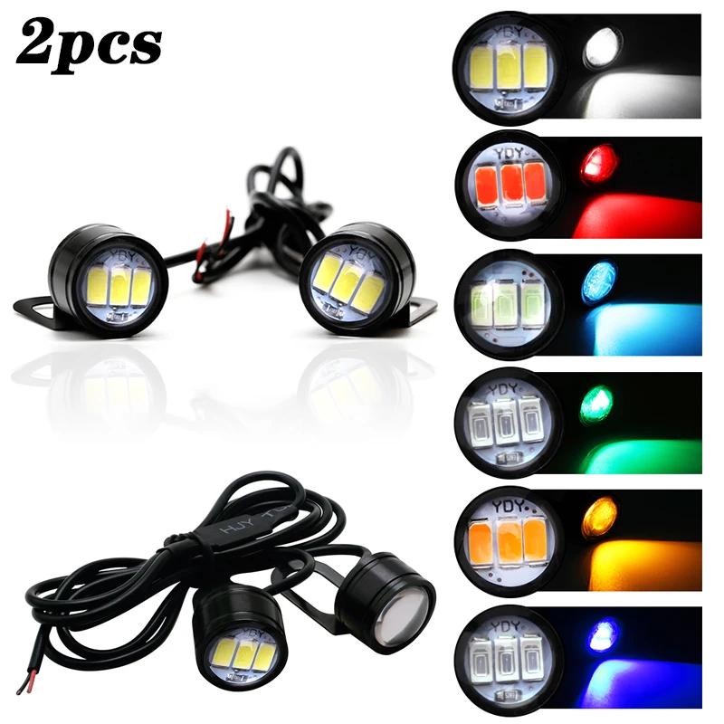 2PCS Motorcycle Lamp Daytime Running Light Eagle Eye LED Light Reverse ...