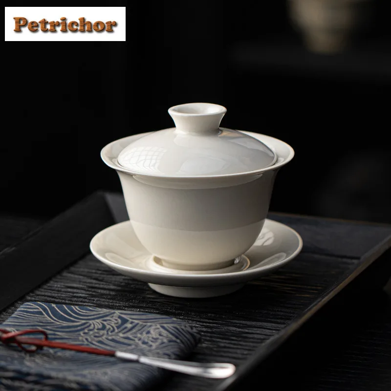 170ml Grass Wood Ash Gaiwan Antique Tea Tureen Tea Bowl With Lid Kit ...