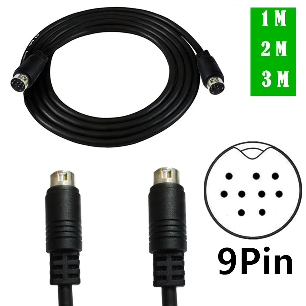 Mini Din 9 pin Male to 9 pin Male Audio Input Cable 1m 2m 3m Compatible ...