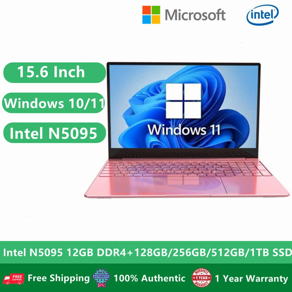 2022 Windows 11 Office Notebook Business Gaming Laptop 15.6 Inch Intel ...