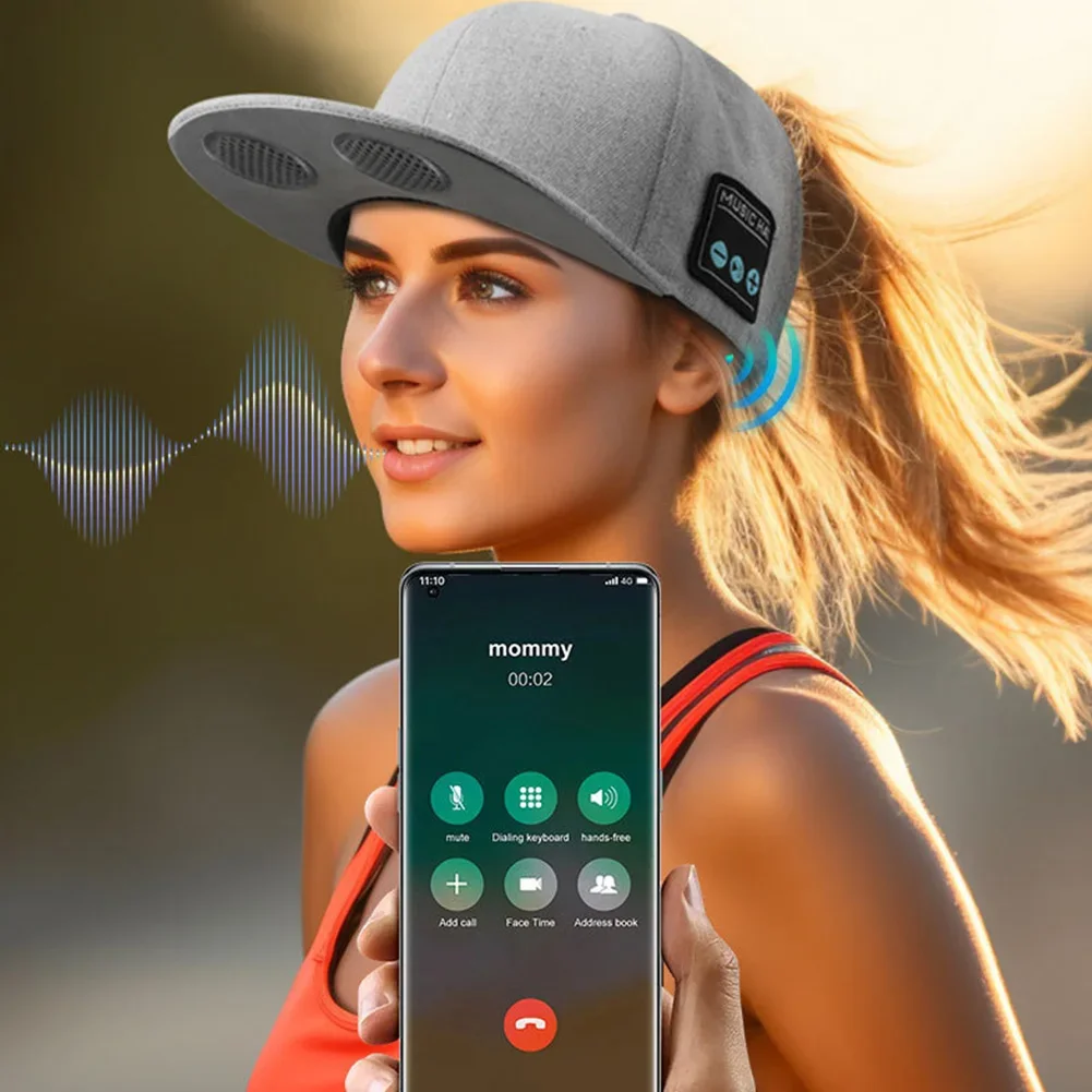 Gorra-con-altavoz-inteligente-inal-mbrico-sombrero-con-Altavoz-Bluetooth-altavoces-ajustables ...