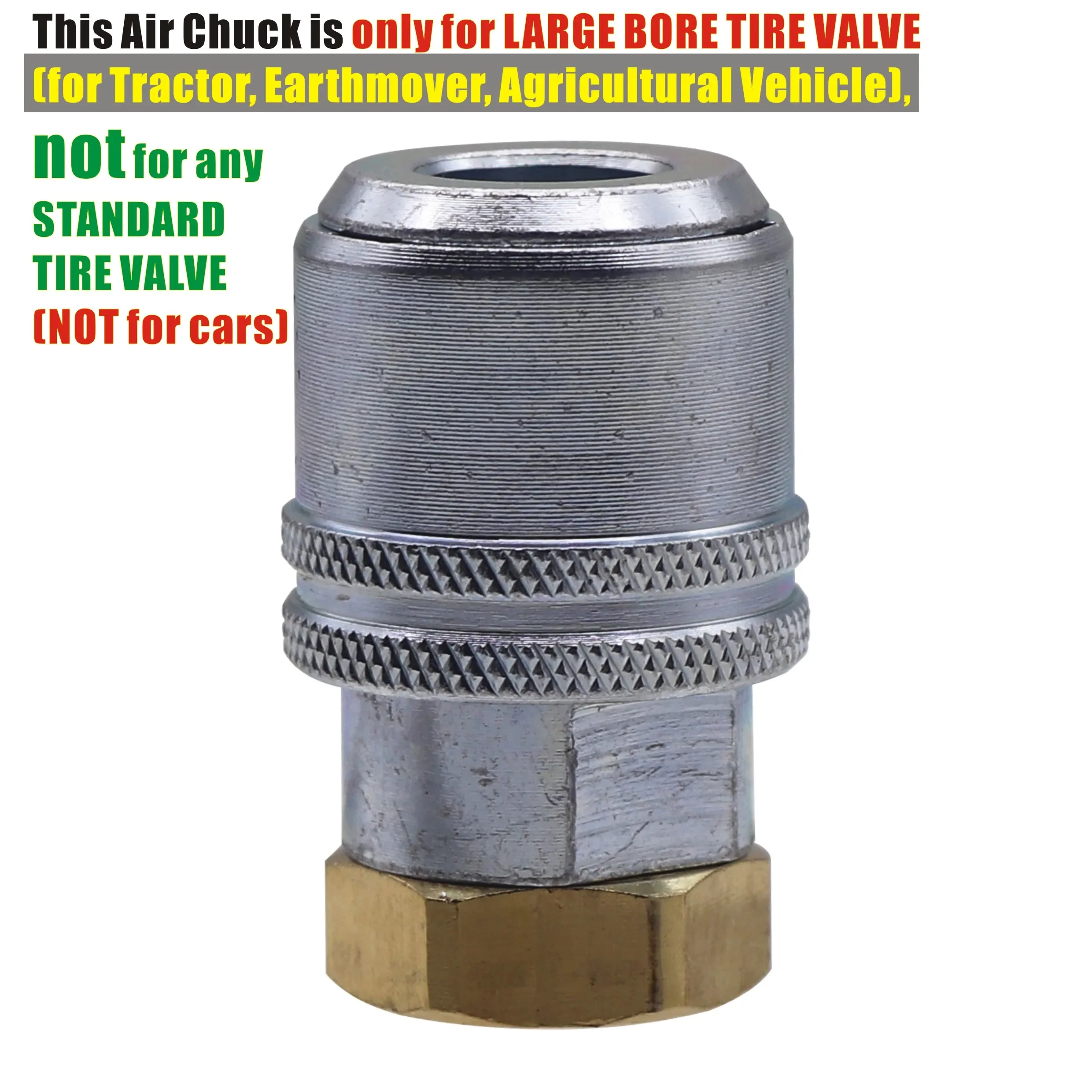 Closed-End-Large-Bore-Air-Chuck-Lock-On-Nickle-Plated-Brass-Stem-1-4 ...