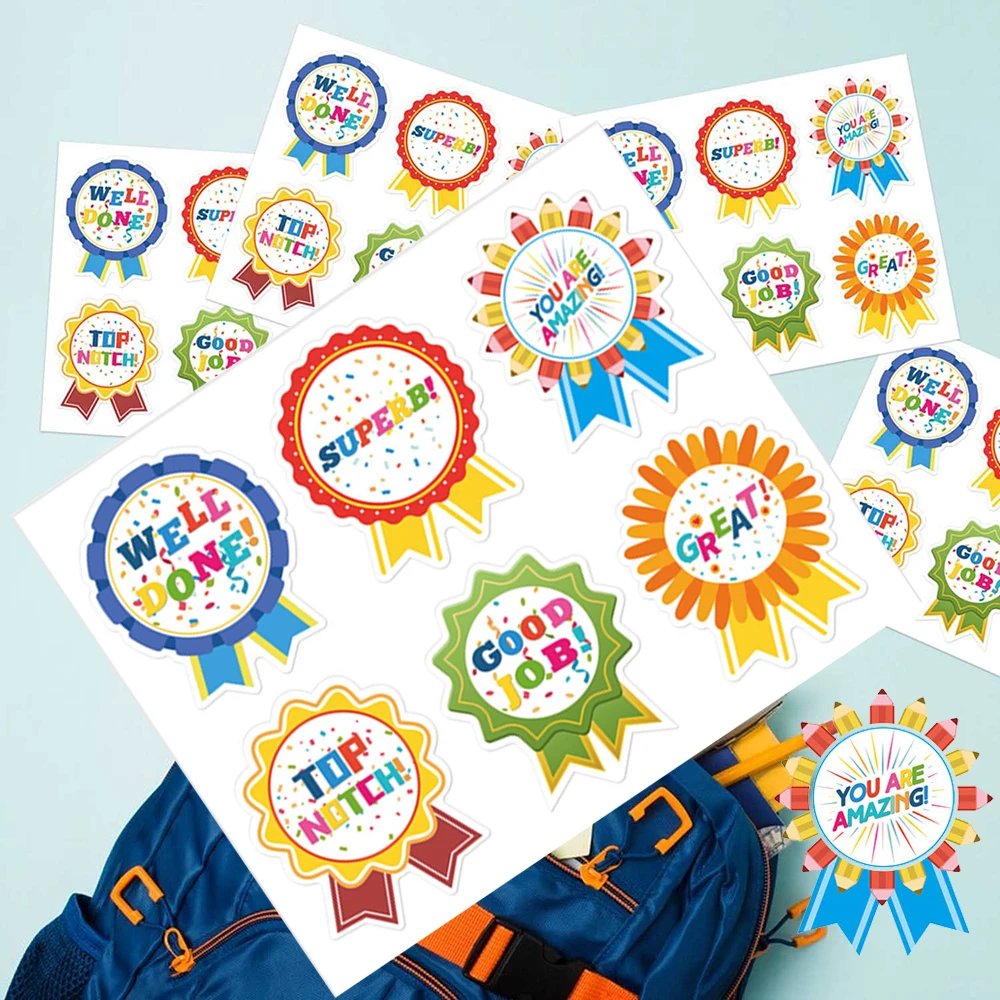 Small-Red-Flower-Child-Praise-Sticker-Medal-Reward-Sticker-Kindergarten ...