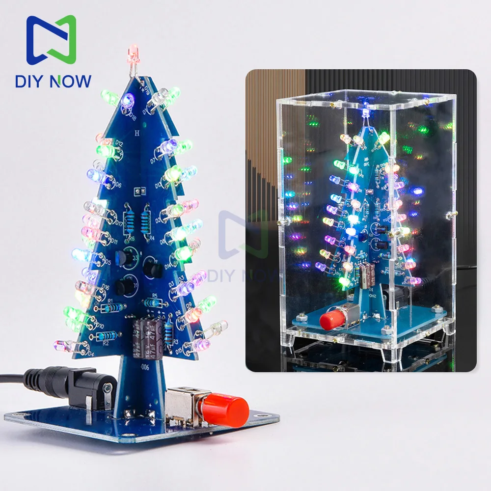 LED Colorful Christmas Tree DIY Kit LED Flash Light Circuit Kit ...