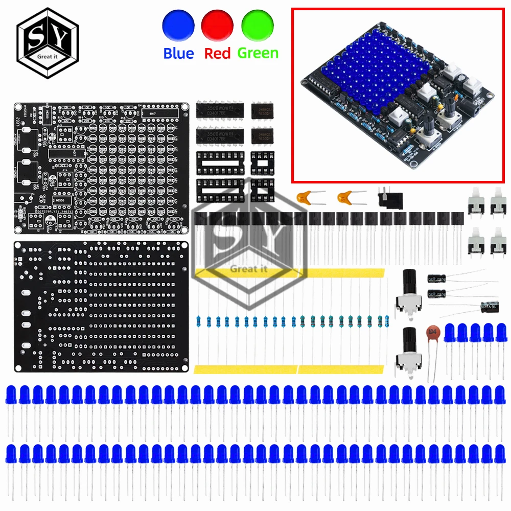 DIY-LED-Chasing-Lights-Electronic-Kit-DC5-9V-LED-Tracking-Light-Game ...