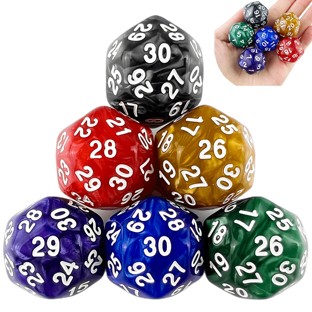 D30-Digital-Marble-Effect-Dice-6pcs-for-Math-DND-RPG-Playing-Game ...