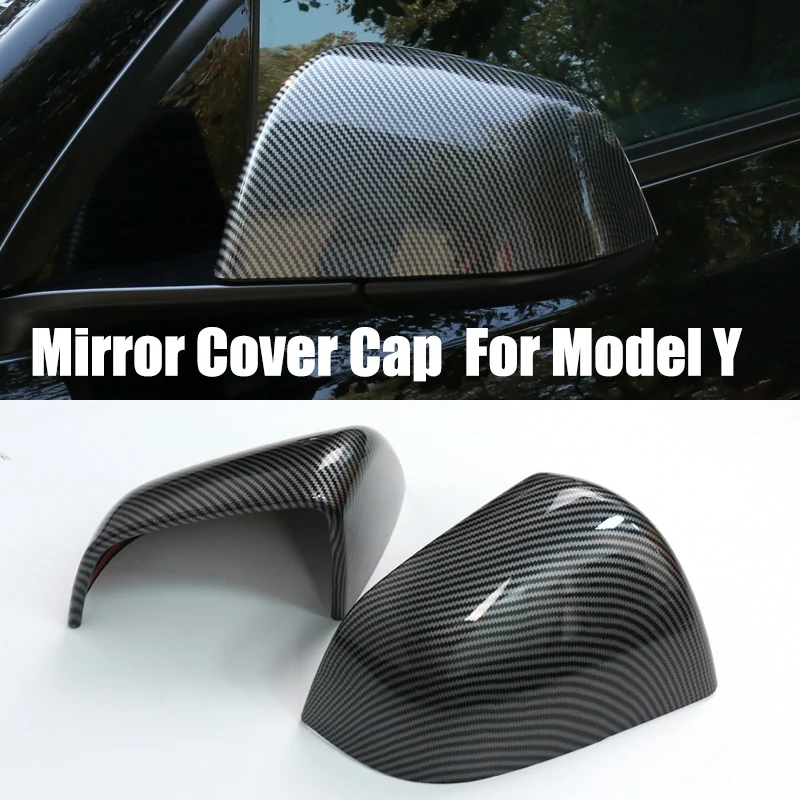 For-Tesla-Model-Y-2019-2022-Car-Rearview-Side-Mirror-Cover-Wing-Cap ...