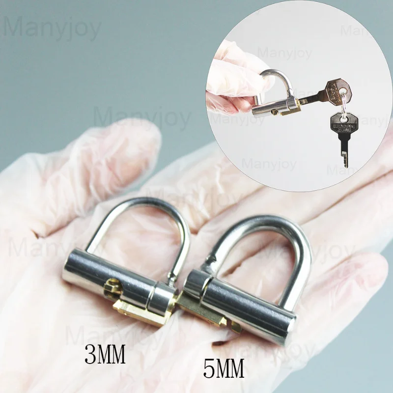 Titanium Metal D-Ring PA Lock Key Glans Piercing Male Chastity Cage ...
