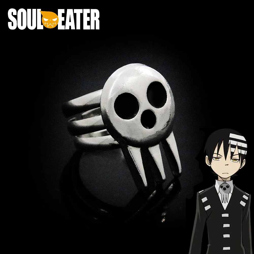 Anime-Soul-Eater-Ring-Death-the-Kid-Skull-Cosplay-Props-Metal ...