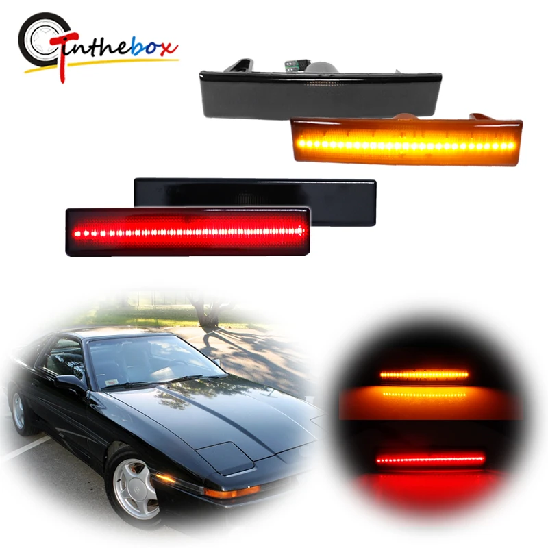 Gtinthebox-Front-Amber-Rear-Red-LED-Car-Bumper-Side-Marker-Indicator ...