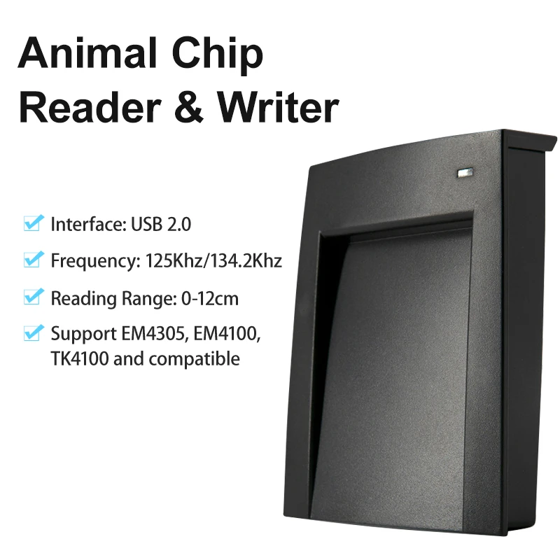 134.2KHz ISO11784/85 FDX B RFID Animal Microchip EM4305 Reader Writer ...