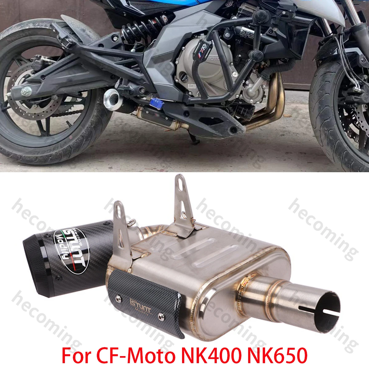 Slip On For Cfmoto 400nk 650nk 650mt 700mt Exhaust Pipe System Muffler