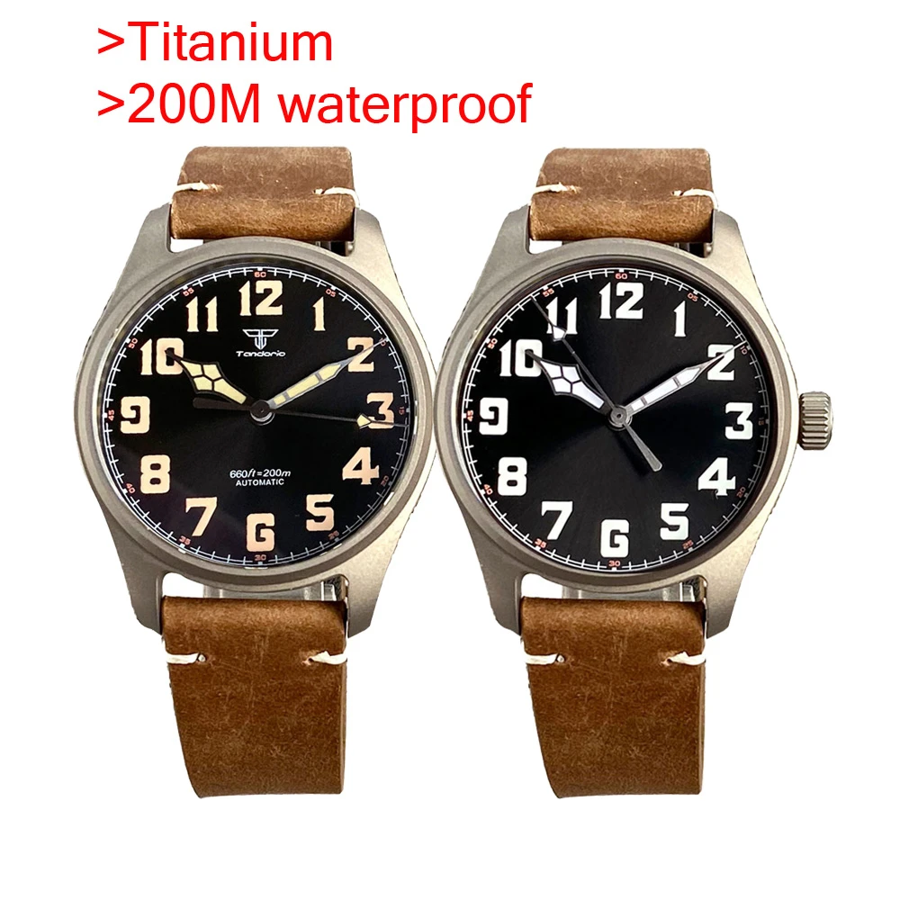 Tandorio Titanium Pilot Nh35 Pt5000 Automatic Watch Men Waterproof 200m ...