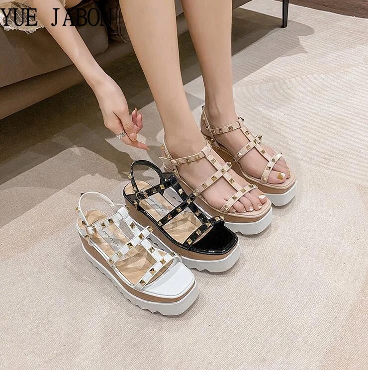 High-Platform-Wedges-Runway-Shoes-Woman-Summer-Ankle-Strap-Genuine ...