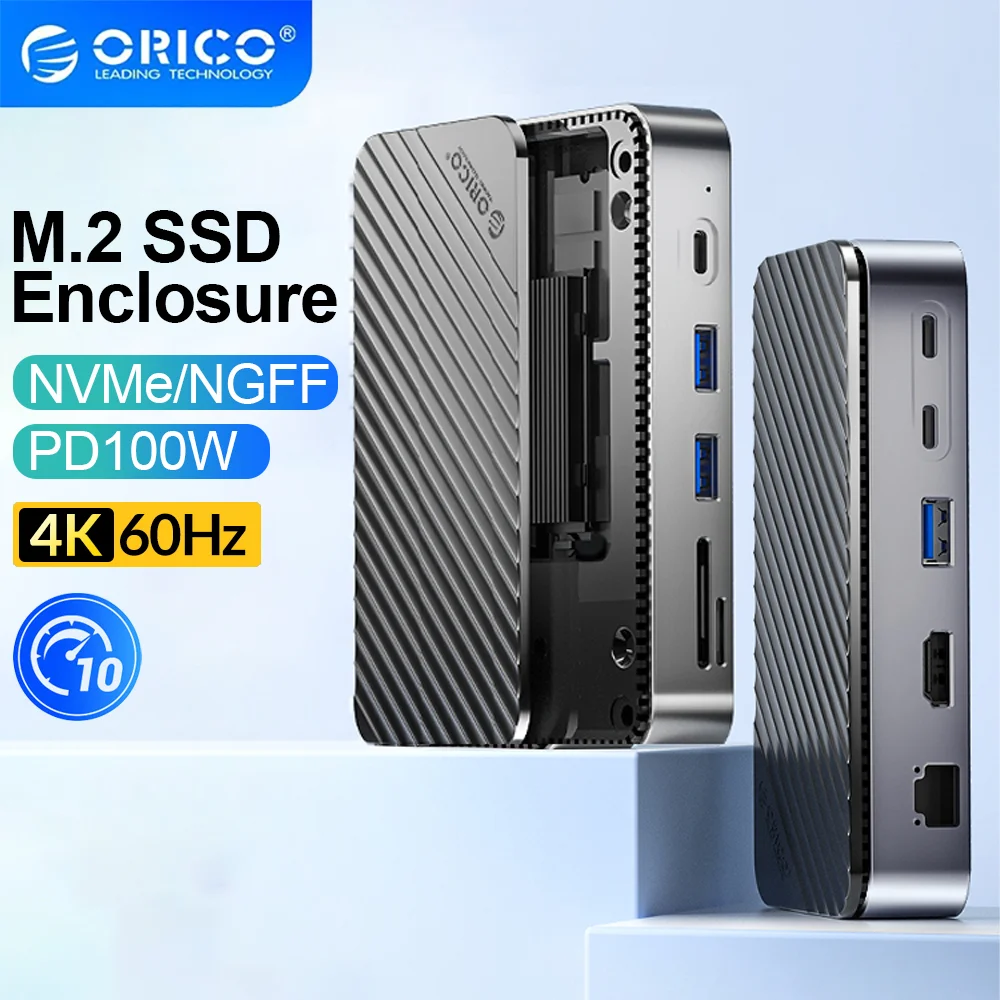 Orico Usb Docking Station With M.2 Ssd Enclosure Usb C 10gbps Pd 100w ...