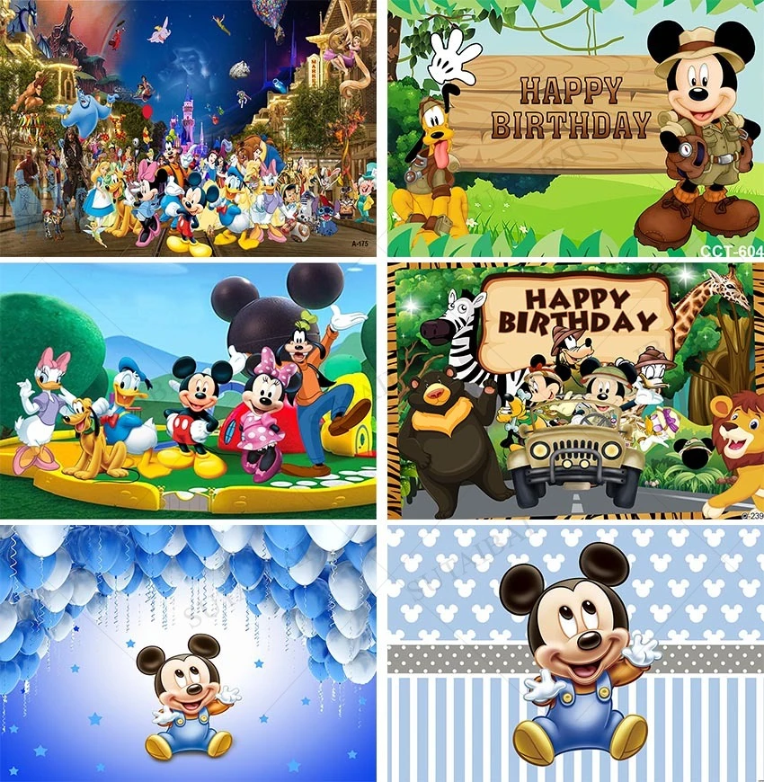 Mickey Mouse Birthday Background | Mickey Mouse Safari Background ...