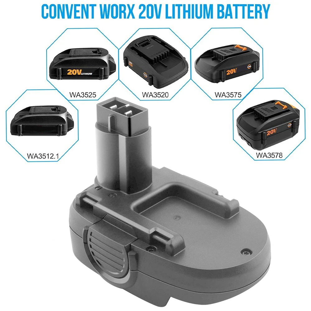 Battery-Adapter-Converter-for-Worx-18-20V-Li-ion-Battery-to-NiCad-Ni-MH ...