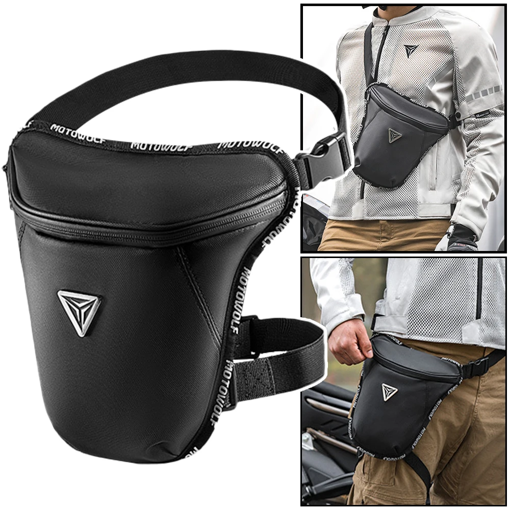 Men Motorcycle Waist Leg Bag Waterproof Bike Waist Leg Pouch ...