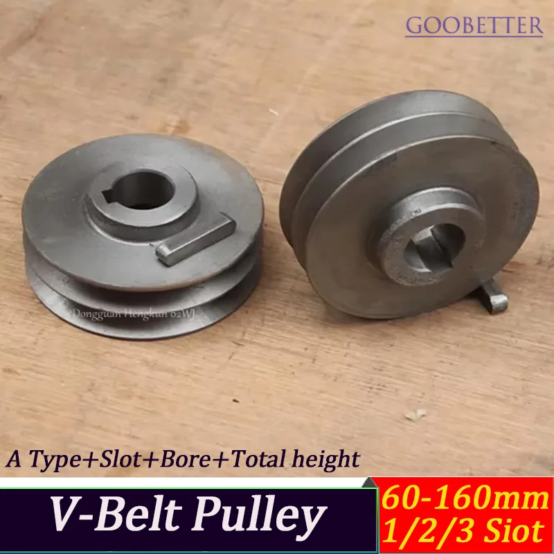 A-Groove V-Belt Pulley Cast Iron 1/2/3 Grooves 60-160mm OD 32/34/52mm ...