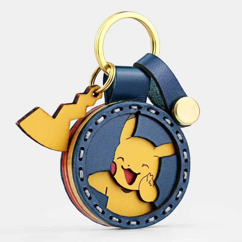 Cartoon-Pikachu-Keychain-Leather-Handmade-Gift-Anime-Pokemon-Bag ...