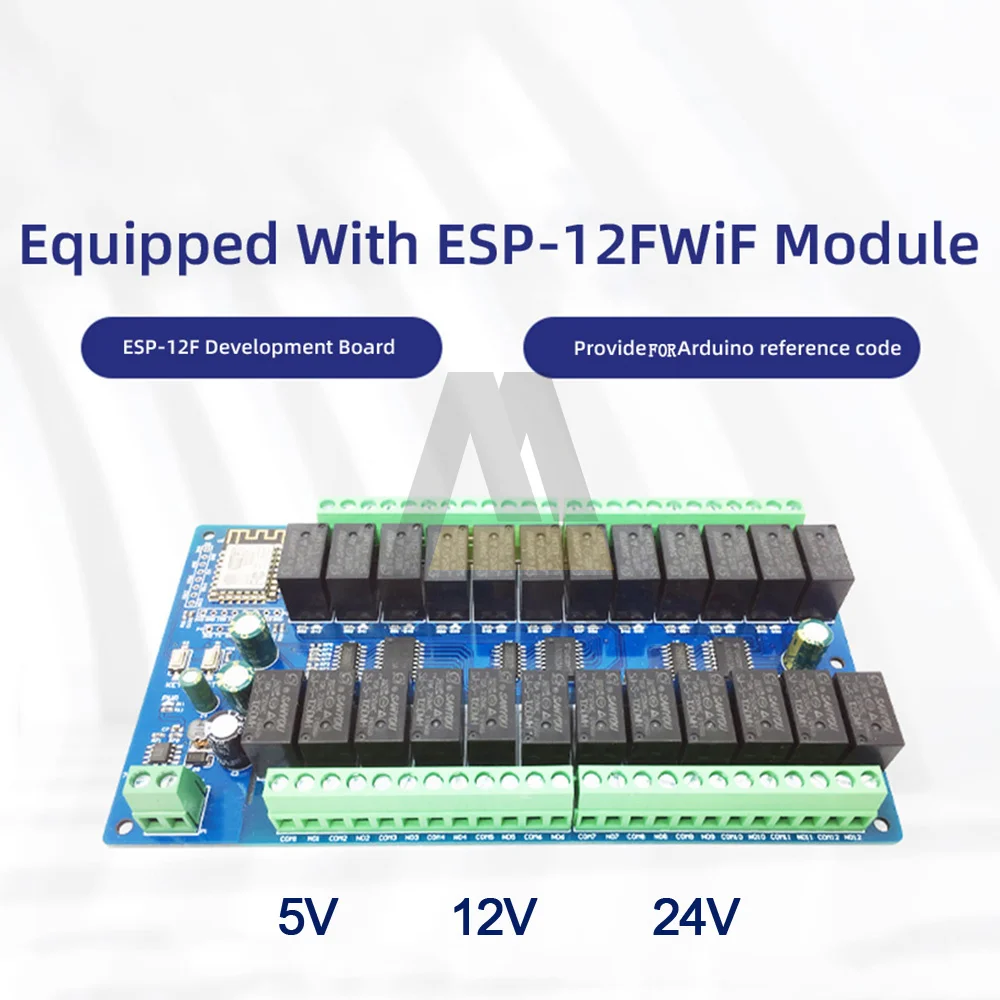 ESP8266 WIFI 24-channel Relay Module ESP-12F Development Board 5V 12V 24V ESP-12F WiFi I/O port ...