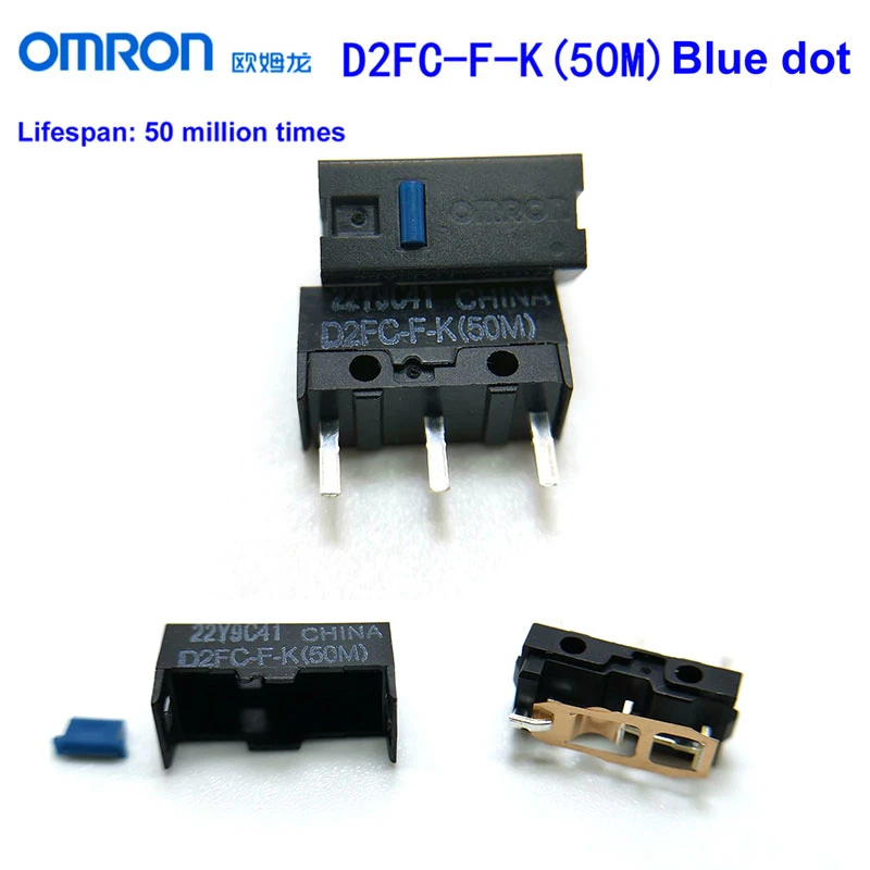 Original OMRON Mouse Micro Switch D2FC F K (50m) Blue Dot Compatible Logitech Razer Mouse D2FC F ...