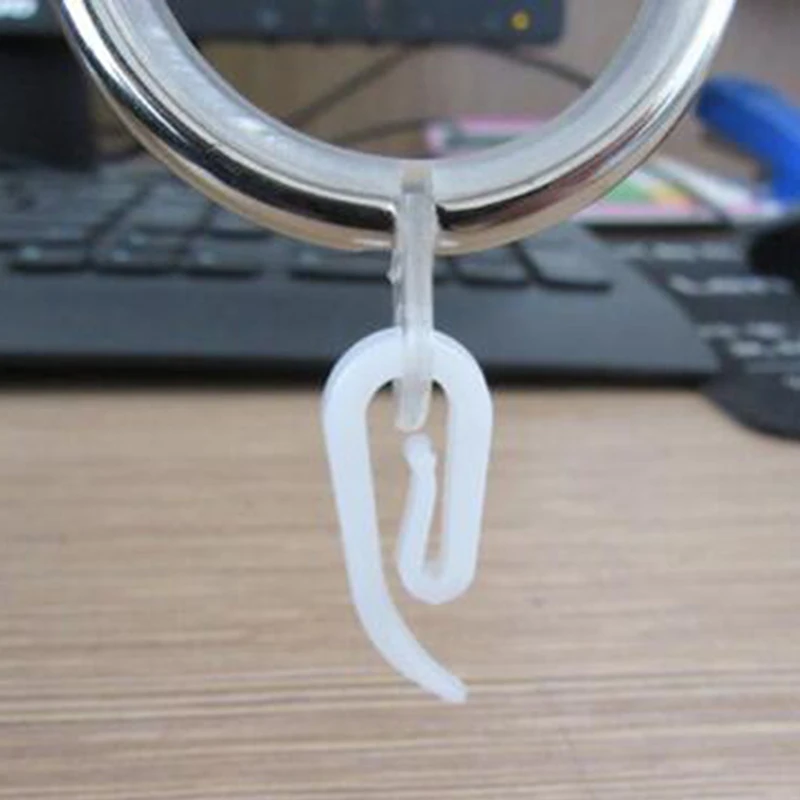 100pcs-White-Hanging-Curtain-Hooks-Household-Plastic-Curtain-Hooks ...