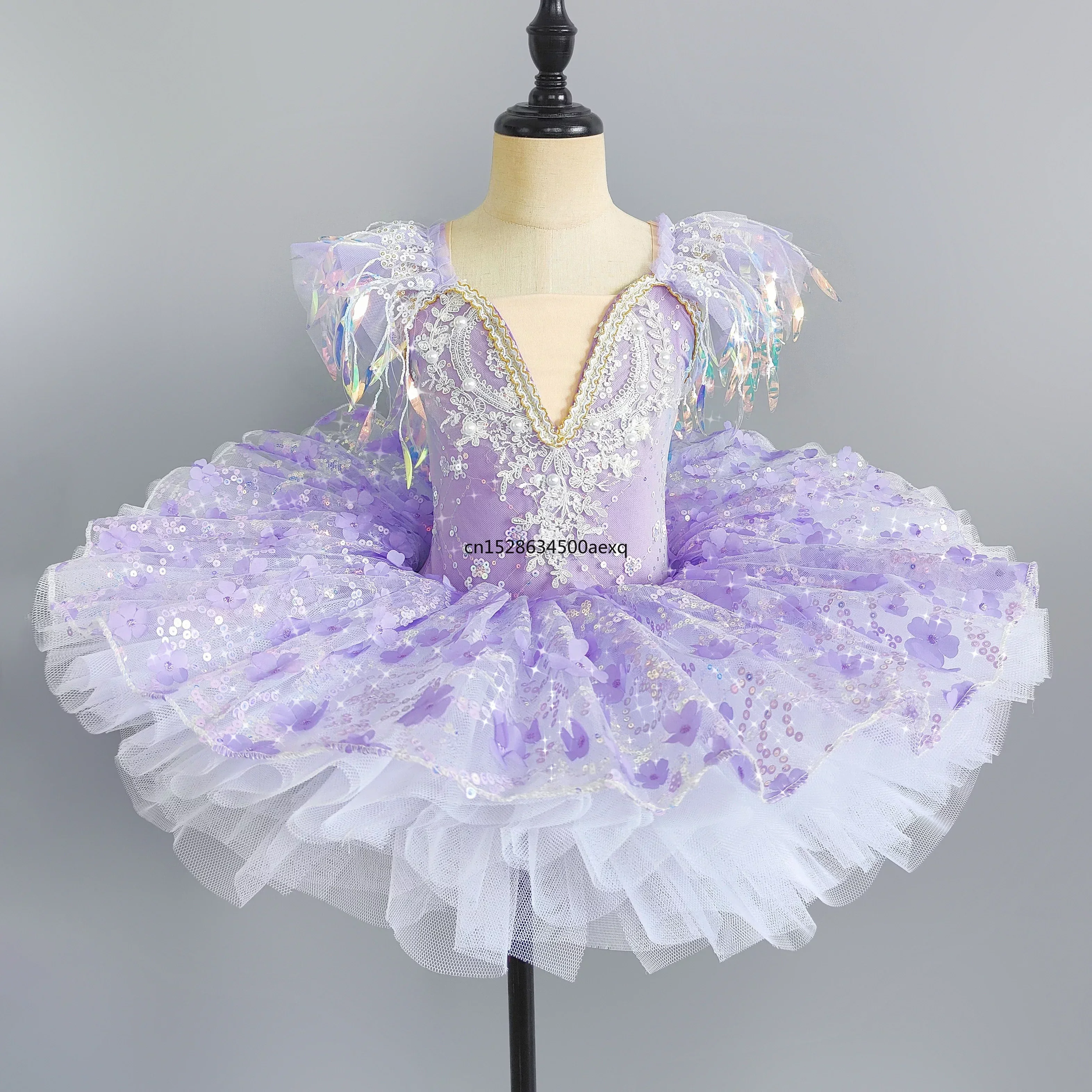 Pink-Kids-Ballroom-Clothing-Sequined-Flower-Tutus-Ballet-Dress-For-Girl ...