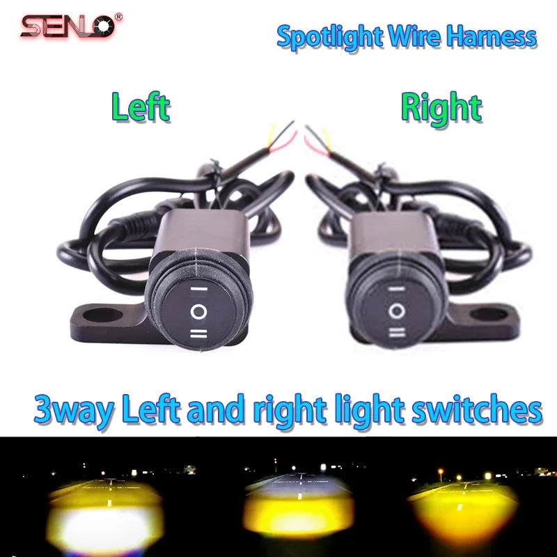 SENLO Universal Motorcycle 3 Way Switch ON OFF Mini Driving Light ...
