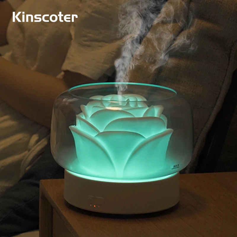 KINSCOTER 400ml Flower Aroma Diffuser Electric Mist Maker Aromatherapy Essential Oil Air ...