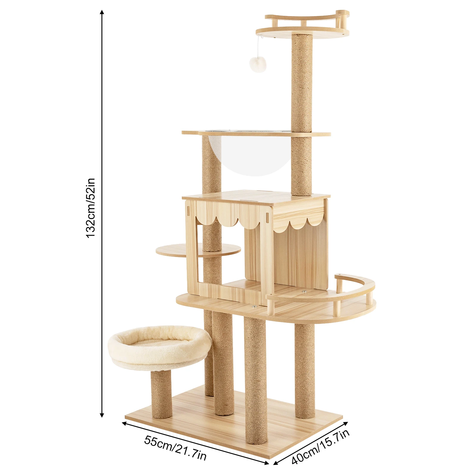 Wood Cat Tree Tower – Pet Planets Store