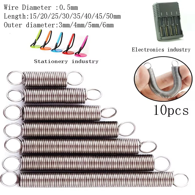 10PCS-304-Steel-Dual-Hook-Small-Tension-Spring-Hardware-Accessories ...